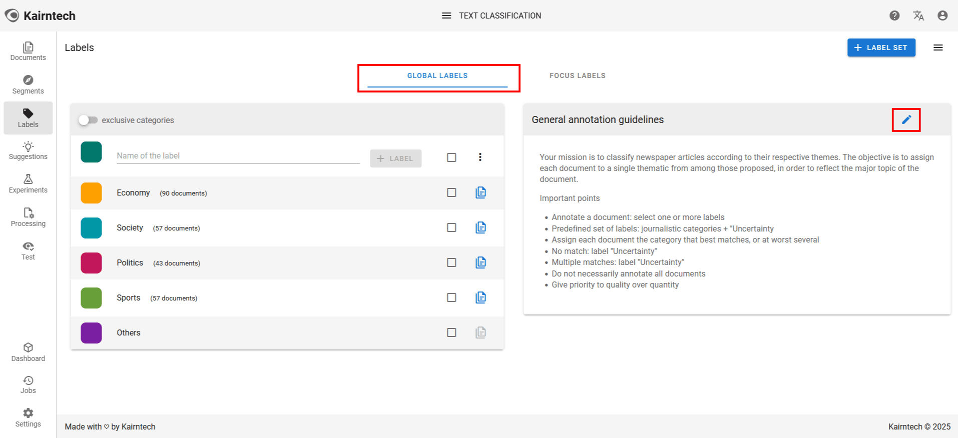 How to define your annotation guidelines? - Kairntech Documentation